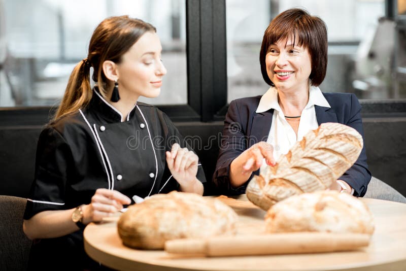 Senior Chef with Young Baker in the Bakery Shop Stock Image - Image of ...