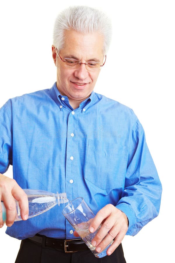 Senior Citizen Drinking Water Stock Image - Image of infuse, hold: 12901601