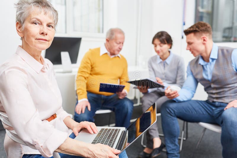 Senior Citizen in E-learning Workshop Stock Image - Image of learning ...