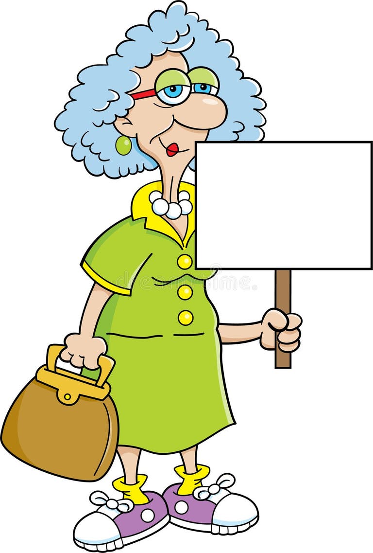 Cartoon Lady Holding Sign Stock Illustrations – 2,309 Cartoon Lady ...