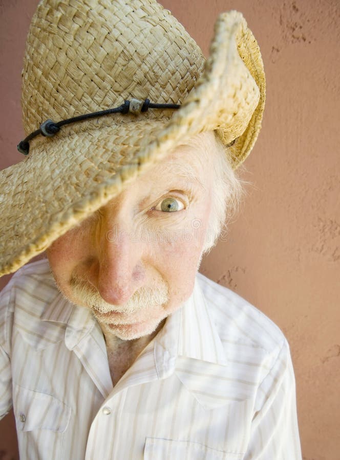 Senior Citizen Man in a Cowboy Hat Stock Photo - Image of portait ...