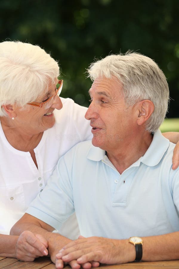Senior complicity stock image. Image of white, outdoors - 15586525