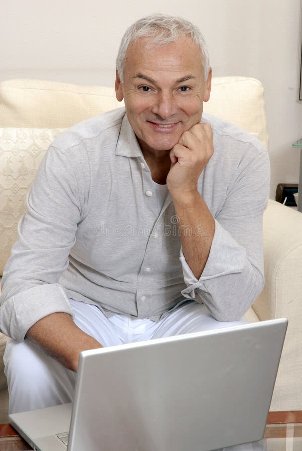 Senior computer. stock image. Image of face, maturity - 24755269