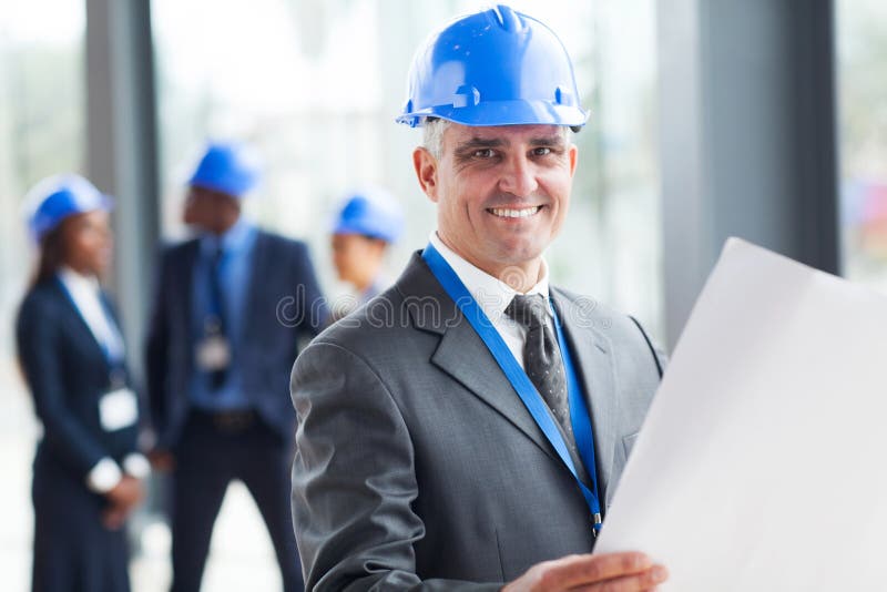 Senior Construction Manager Stock Photo - Image of caucasian, middle ...