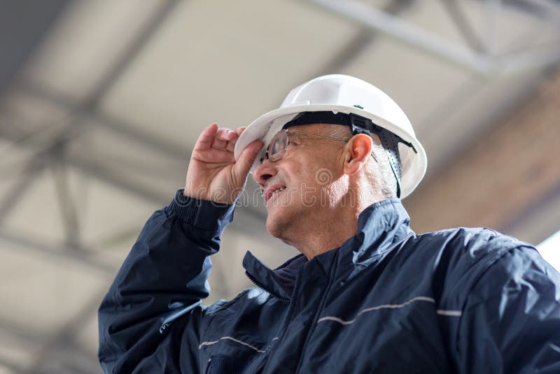 Senior Construction Manager Controlling Building Site. Stock Image ...