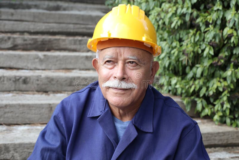 Senior Construction Worker with a Mustache Stock Photo - Image of ...