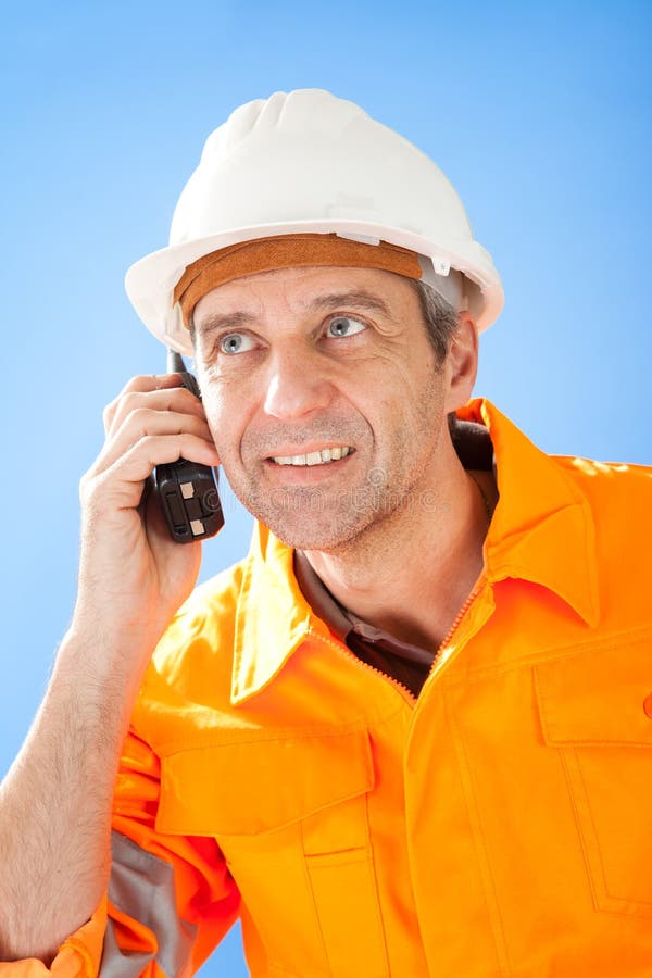 Senior Construction Worker on Sky Stock Photo - Image of occupation ...