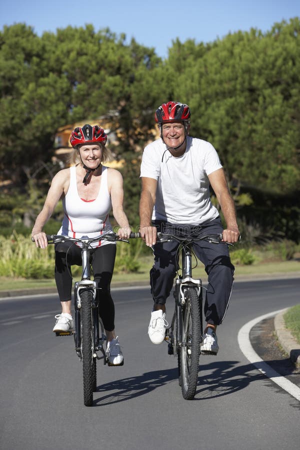 Senior Couple on Cycle Ride Together Stock Photo - Image of outdoor ...