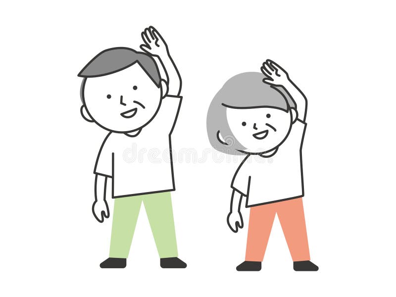 Senior Couple Doing Gymnastics Wearing T-shirts Stock Vector ... Senior Couple Doing Gymnastics Wearing T-shirts Stock Vector ...