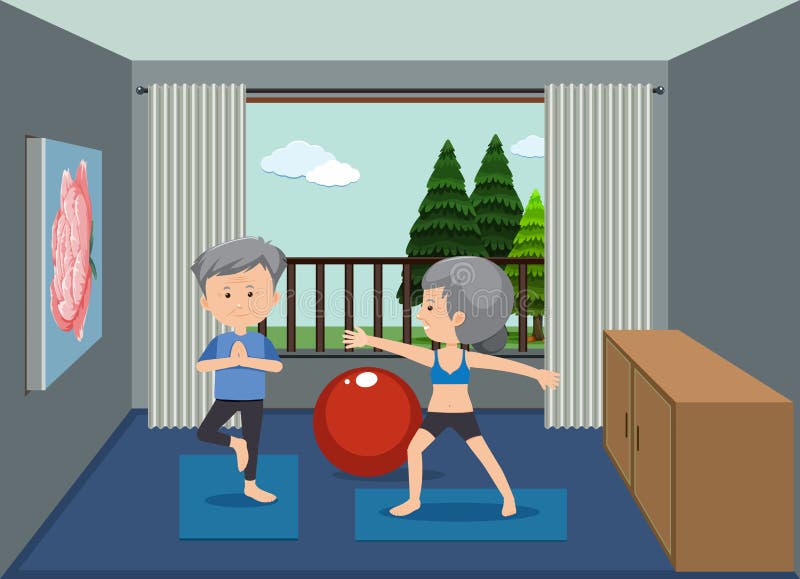 Senior couple doing yoga stock vector. Illustration of couple - 127560375 Senior couple doing yoga stock vector. Illustration of couple - 127560375