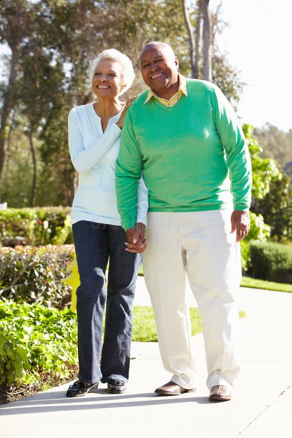 Senior Couple Enjoying Walk Together Stock Image - Image of happy ...