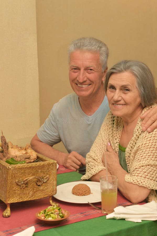 Senior Couple Having a Dinner Stock Image - Image of meal, happy: 43607363