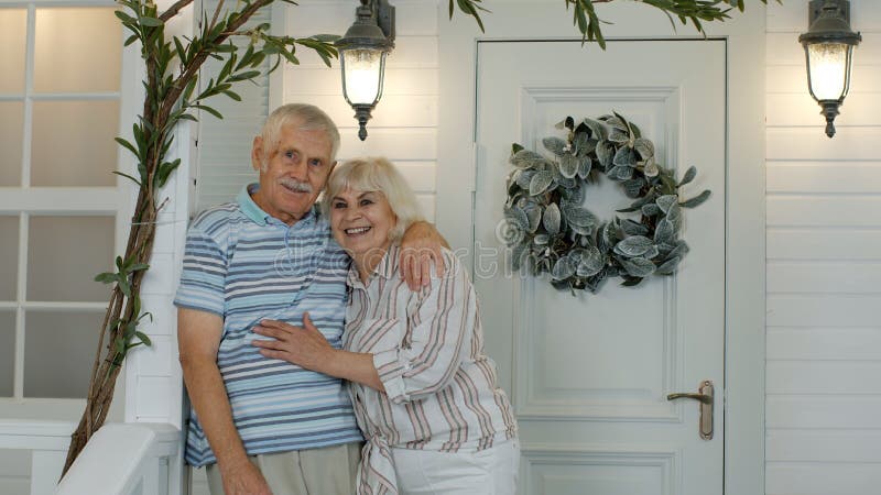 Senior Couple Husband And Wife Embracing Showing Love Each To Other In