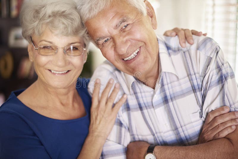 Senior couple in love stock photo. Image of indoors, cheerful - 58788664