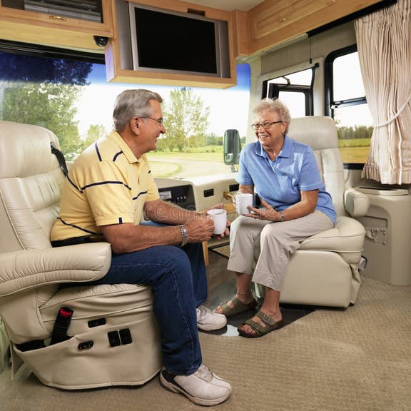 Senior couple in RV. stock image. Image of rving, couple - 3187943