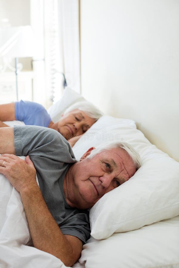 Senior Couple Sleeping in the Bedroom Stock Image - Image of abode ...