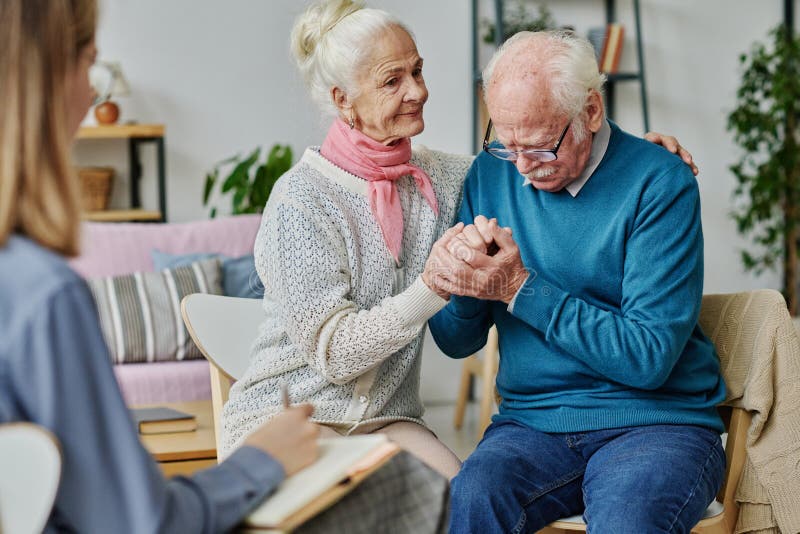 Senior Couple Solving Problems with Psychologist Stock Image - Image of ...