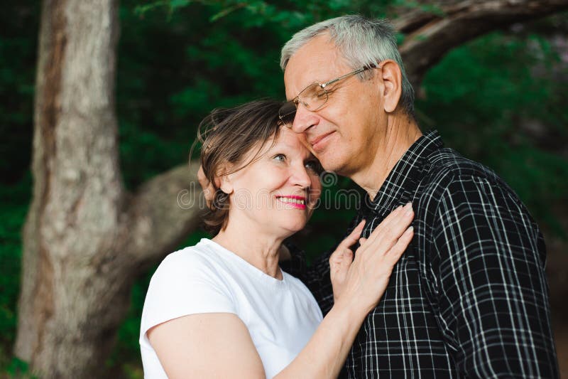 Senior Couple Strolling in the Park. Elderly and Energetic Couple Walk ...