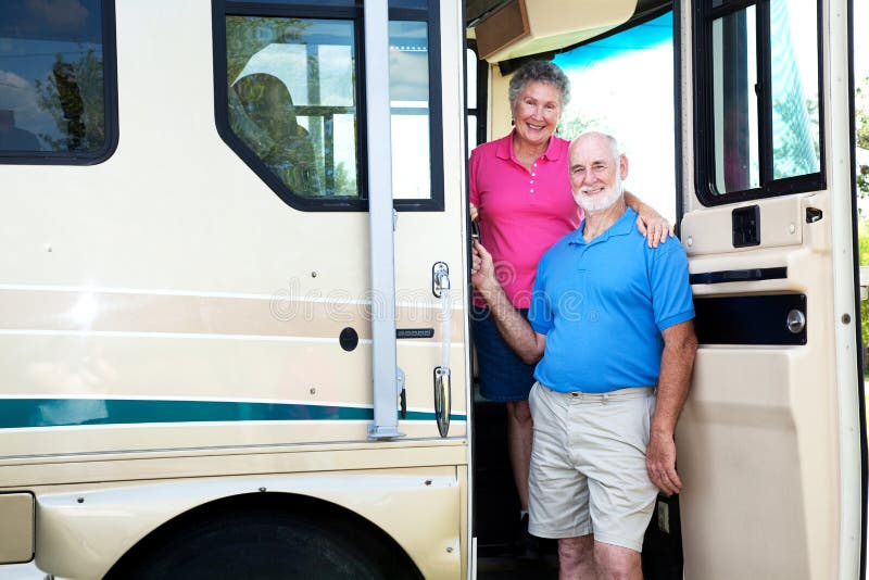 Senior Couple in their RV stock image. Image of recreation - 10650215