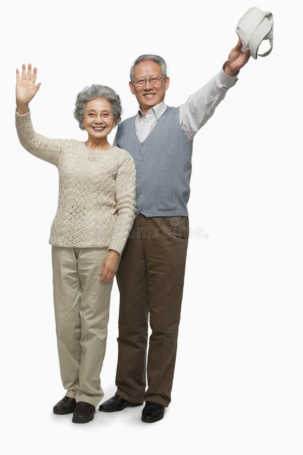 Senior Couple Waving Goodbye Stock Image - Image of chinese, activities ...