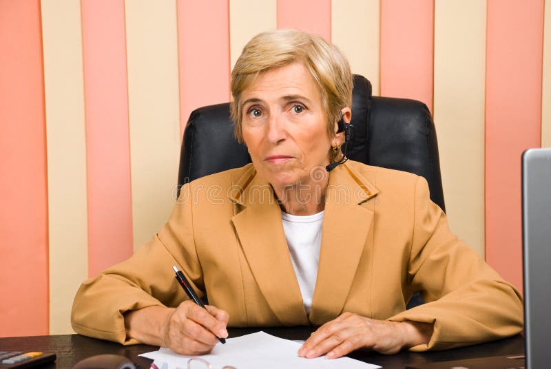 Senior customer service stock photo. Image of communicate - 14776674