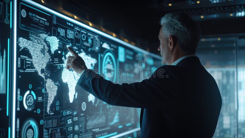 Senior Data Analyst Interpreting Information on Screens AIG41 Stock ...