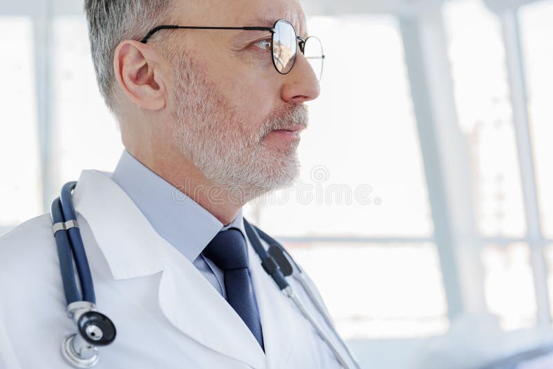 Senior Doctor Making Serious Decision Stock Image - Image of occupation ...