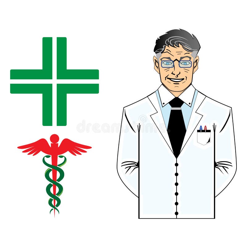 Senior doctor of medicine stock vector. Illustration of smile - 66407135