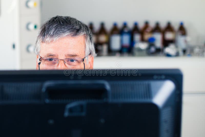 Senior Doctor Using His Tablet Computer Stock Image - Image of hospital ...