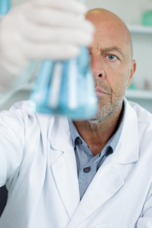 Senior Doctor at Work in Laboratory Stock Image - Image of experiment ...