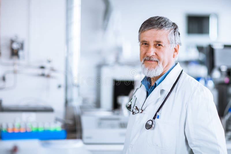 Senior Doctor Using His Tablet Computer Stock Image - Image of expert ...