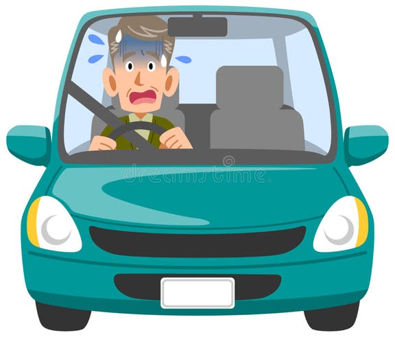 The Image of a Senior Driver Notices Danger Stock Vector - Illustration ...