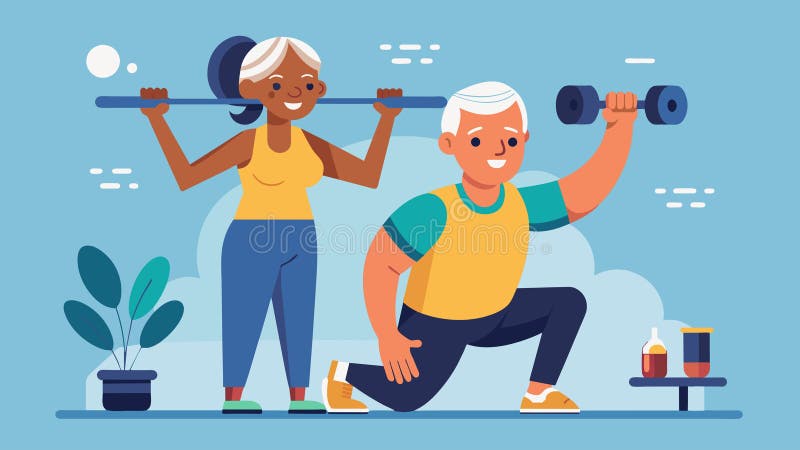 A Senior Engaging in Strength Training Exercises with Their Coach ...