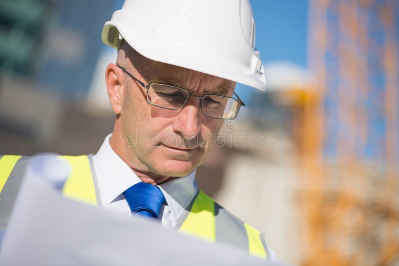 Senior engineer stock image. Image of helmet, hardhat - 61024169