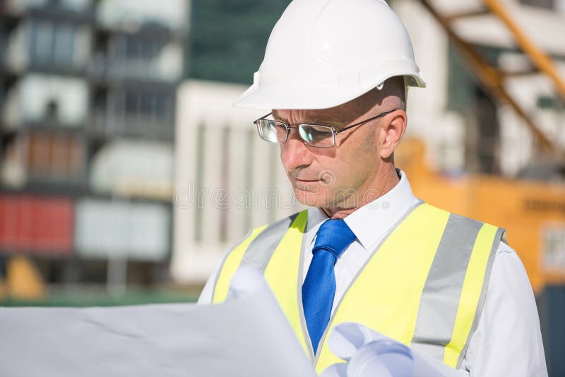 Senior engineer stock image. Image of caucasian, construction - 61315821