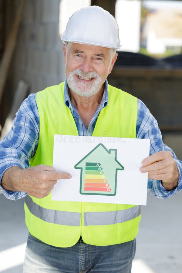Senior Engineer Man Showing Electricity Chart Stock Photo - Image of ...