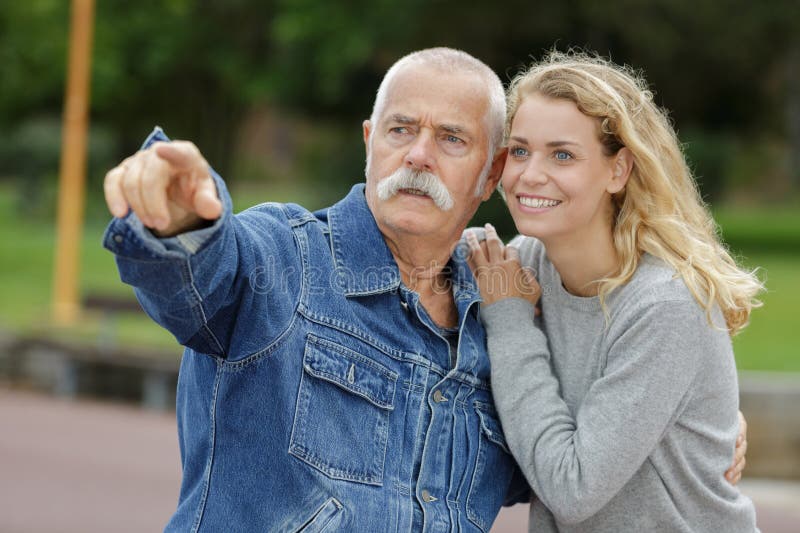 Senior Father and Daughter at Sea Stock Photo - Image of together ...