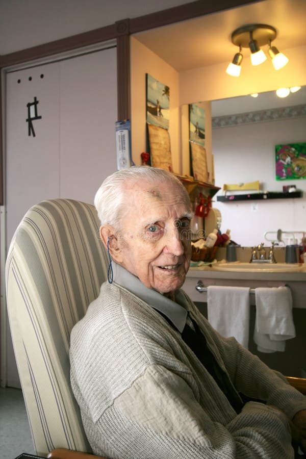 Senior Gentleman at a Long Term Care Facility Stock Image - Image of ...