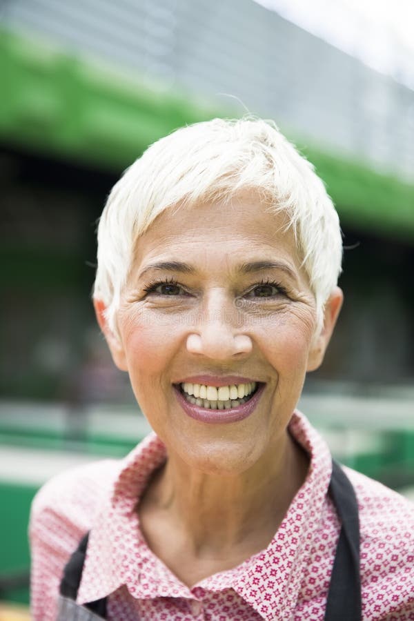 Senior good-looking woman stock photo. Image of happy - 128738734