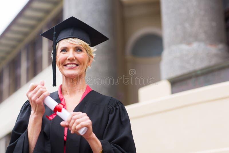 Senior Graduate Certificate Stock Image - Image of confident, bachelor ...