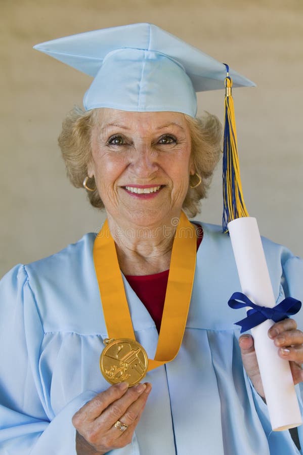 Senior Graduates Smiling Outside Stock Image - Image of aspirations ...