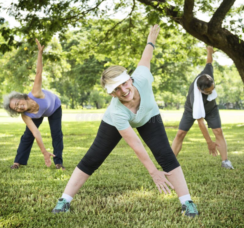 Senior Group Friends Exercise Relax Concept Stock Photo - Image of ...