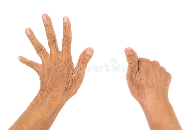 Senior Hand Counting Number 6 Six Isolate on White Background Stock ...