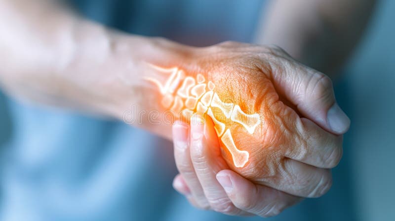 Senior Hand X-ray Showing Arthritic Pain Stock Illustration ...