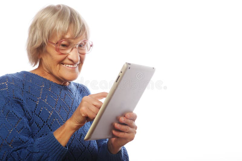 221 Elderly Woman Ipad Stock Photos - Free & Royalty-Free Stock Photos ...