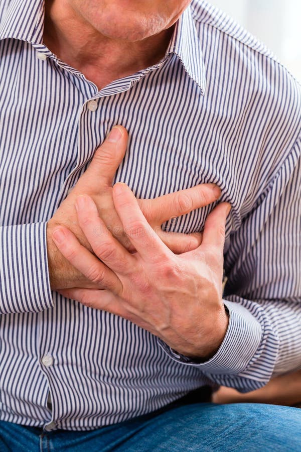 Senior Having Heart Attack at Home Stock Photo - Image of pain, adult ...