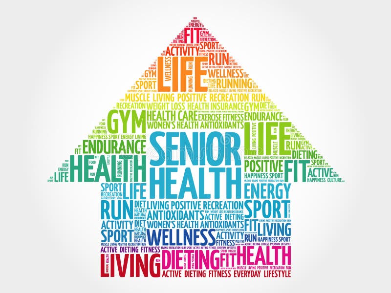 Senior Health Arrow Word Cloud Stock Illustration - Illustration of ...
