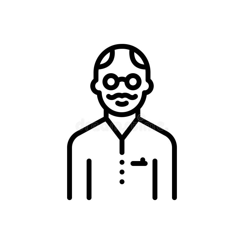 Black Line Icon for Senior, Chief and Person Stock Illustration ...
