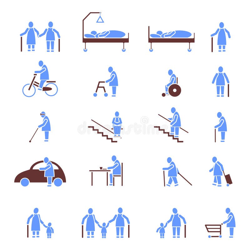 Senior icons stock illustration. Illustration of grandfather - 38920114