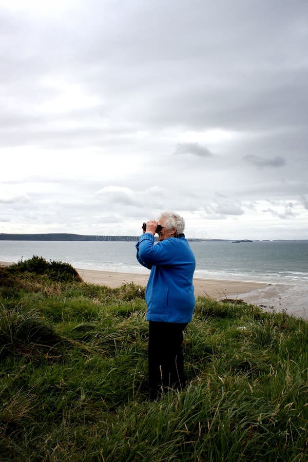 A Senior Lady on the Coastal Path Stock Image - Image of lady, scenic ...